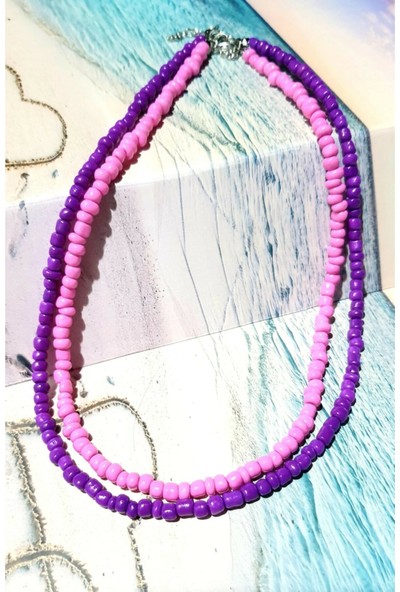 FullControl Cosibella Mor Ikili Renkli Kolye Pembe Renk Kolye FullControl Cosibella Mor Ikili Renkli Kolye Pembe Renk Kolye