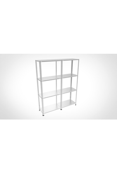 Rafburada 4 Katlı Duble Galvaniz Çelik Raf.depo,arşiv,dosya Rafı. 0.70 MM-31X60-200CM