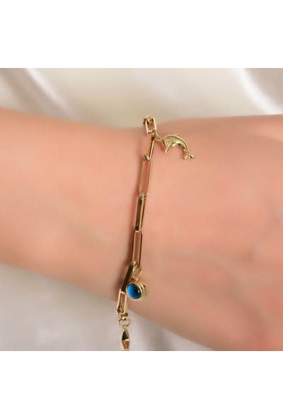 Goza Jewellery Delfin Figürlü Altın Bileklik