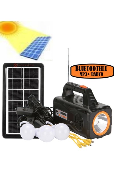 Redmoon RT-905 Güneş Enerjili Solar Mp3 Radyo Çalarlı Şarjlı Çadır Kamp Aydınlatma Fener Seti Redmoon RT-905 Güneş Enerjili Solar Mp3 Radyo Çalarlı Şarjlı Çadır Kamp Aydınlatma Fener Seti