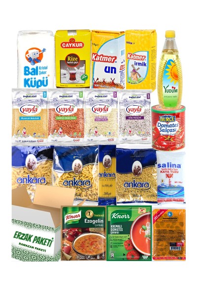 Erzak Paketi Ramazan Erzak Yardım Paketi Kolisi 18 Parça Erzak Paketi Ramazan Erzak Yardım Paketi Kolisi 18 Parça