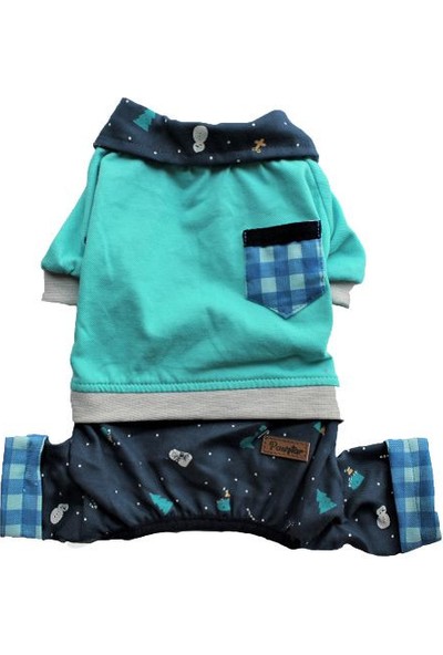 Pawstar Mint Dino Rompers Küçük ve Orta Irklar Için Şapkalı Köpek Kıyafeti 2xl