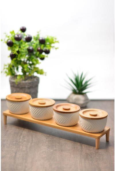 Perotti Dante Bambulu Porselen Kahvaltılık 4'lü (11649) Perotti Dante Bambulu Porselen Kahvaltılık 4'lü (11649)