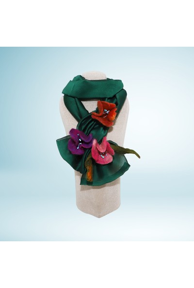 Komek Pazarı Keçe Işlemeli Şifon Şal