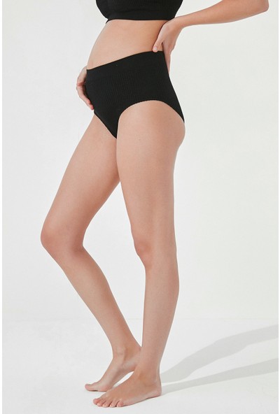 Penti Siyah Mama Seamless Cotton Highwaist Slip Külot Penti Siyah Mama Seamless Cotton Highwaist Slip Külot