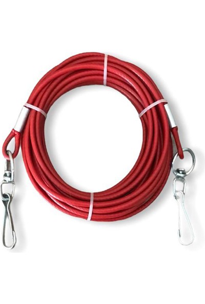 Lidersan Çelik 6 mm 3 m Köpek Bahçe Bağlama Halatı Dönerli Lidersan Çelik 6 mm 3 m Köpek Bahçe Bağlama Halatı Dönerli
