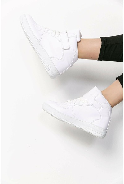 Saya Ayakkabı Bilekli Beyaz Unisex Sneaker