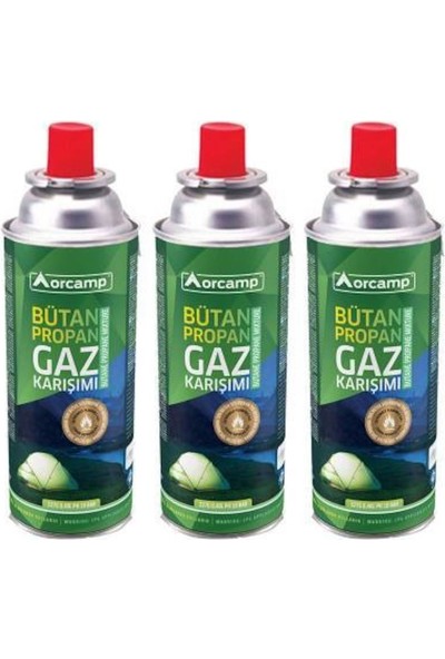 Orcamp 227 Gram Valfli Gaz Ocak Kartuşu - 3lü Set Orcamp 227 Gram Valfli Gaz Ocak Kartuşu - 3lü Set