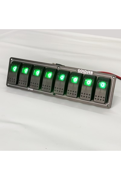 Goldsea 8 Anahtar Switch Panel Slim Model Tekne Karavan 12-24V Goldsea 8 Anahtar Switch Panel Slim Model Tekne Karavan 12-24V