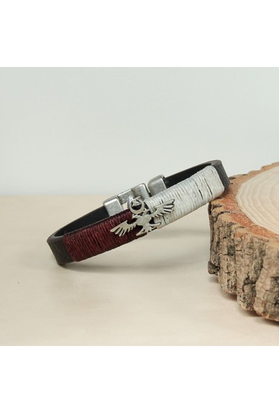 NorthShore Selçuklu Kartalı & Ayyıldız Figürlü Erkek Vintage Deri Bileklik NorthShore Selçuklu Kartalı & Ayyıldız Figürlü Erkek Vintage Deri Bileklik