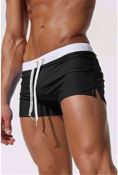 Angelsin Siyah Likralı Erkek Deniz Şortu Angelsin Siyah Likralı Erkek Deniz Şortu