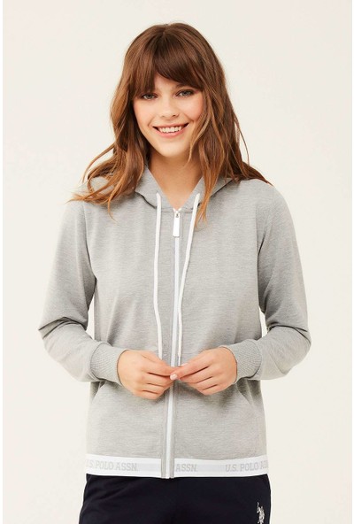 U.s. Polo Assn. Kadın Gri Melanj Kapşonlu Ev Giyim U.s. Polo Assn. Kadın Gri Melanj Kapşonlu Ev Giyim