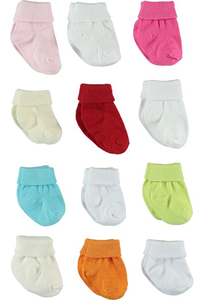 Mini Damla Kız Bebek 12'li Çorap Set Yenidoğan Fuşya Mini Damla Kız Bebek 12'li Çorap Set Yenidoğan Fuşya