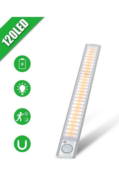 Exeo Şarjlı 120 LED Dolap Işığı Mutfak Tezgah Altı Sensörlü Işık Exeo Şarjlı 120 LED Dolap Işığı Mutfak Tezgah Altı Sensörlü Işık