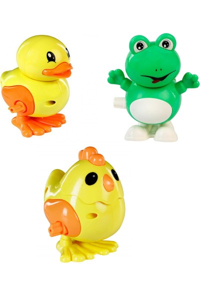 Beybisi Oyuncak Kurmalı Emekleme Arkadaşı Kurbağa + Ördek + Civciv