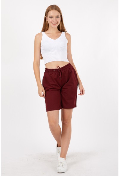 Twenty3 Kadın Basic Uzun Örme Şort-Bermuda