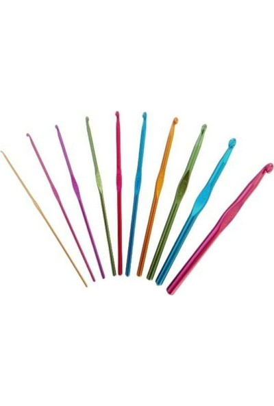 Yabalı Örgü Yün Tığ Seti Metal Saplı 2-2,5-3-3,5-4-4,5-5-6-7-8 No 10 Adet