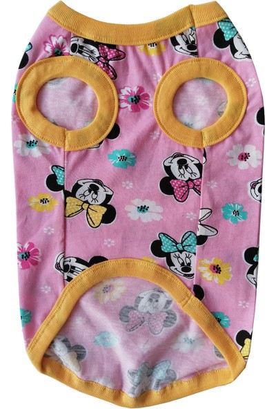 Pawstar Kedi Köpek Kıyafeti Pembe Micky Desenli Tişört S 24 cm