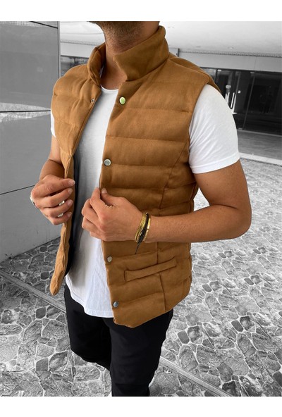 Ohep Moda Dar Kesim Süet Kumaş Erkek Dolumlu Yelek Taba Ohep Moda Dar Kesim Süet Kumaş Erkek Dolumlu Yelek Taba