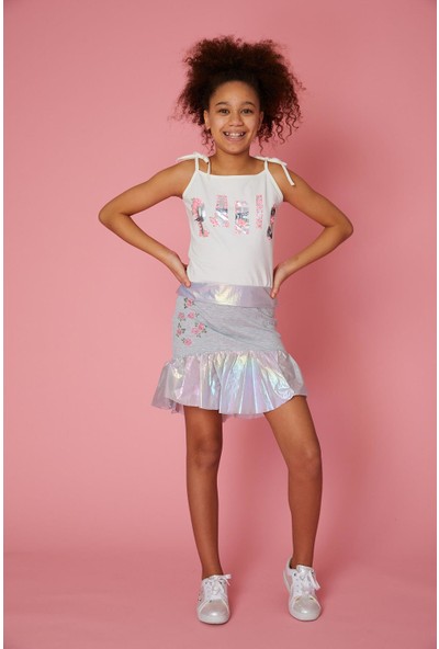 Little Star Kız Çocuk Baskılı Paraşüt Etek