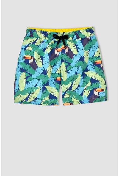 DeFacto Erkek Çocuk Defacto Fit Papağan Desenli Yüzme Şortu U1990A621HS