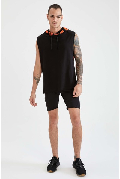 DeFacto Slim Fit Esnek Lastikli Kısa Spor Taytı V2891AZ21AU