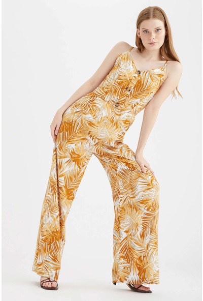 DeFacto Askılı Desenli Maxi Tulum W0312AZ21HS