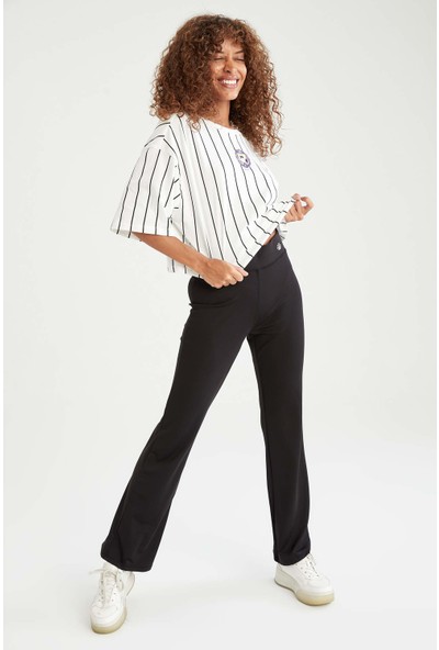 DeFacto Defacto Fit Standart Fit Beli Reflekör Baskı Detaylı Yoga Pantolonu U0659AZ21AU