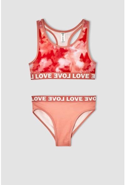 DeFacto Kız Çocuk Defacto Fit Batik Desenli Esnek Bikini Takımı V7843A621HS