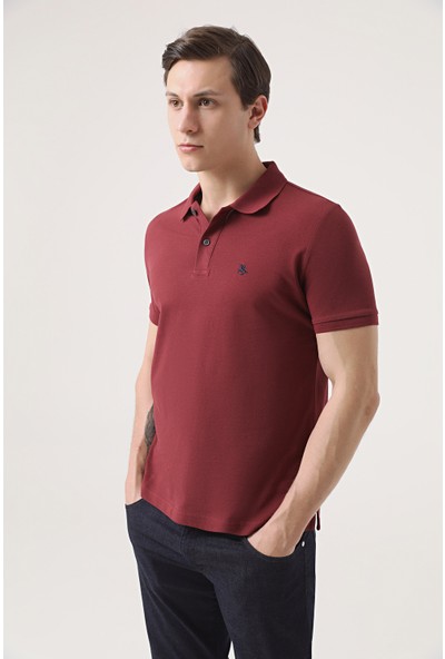 D'S Damat Regular Fit Bordo Pike Dokulu T-Shirt