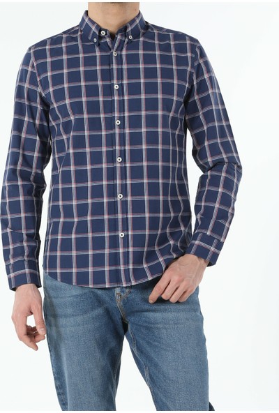 Colin's Lacivert Slim Fit Shirt Neck Erkek Uzun Kol Gömlek Colin's Lacivert Slim Fit Shirt Neck Erkek Uzun Kol Gömlek