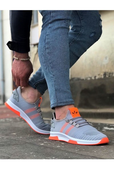 Butik Cool ER166 Gri Turuncu Erkek Spor Ayakkabı Butik Cool ER166 Gri Turuncu Erkek Spor Ayakkabı