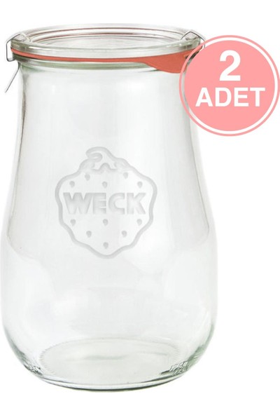 Weck 1750 ml Lale Cam Saklama Kavanozu 2 Adet Weck 1750 ml Lale Cam Saklama Kavanozu 2 Adet