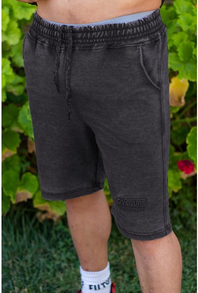 Azıcık Akıllı Erkek Siyah Eskitme Desen Kabartma Baskı Cepli Şort 21ESRTESTM Azıcık Akıllı Erkek Siyah Eskitme Desen Kabartma Baskı Cepli Şort 21ESRTESTM