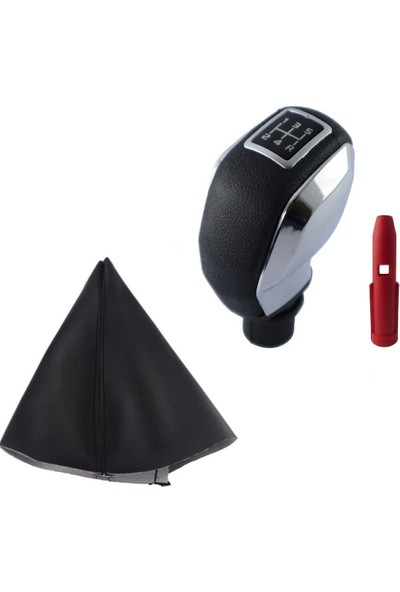 İst-Oto Peguet 308 Vites Körüğü + Spor Vites Topuz Parlak Cam Kapak Nikelaj