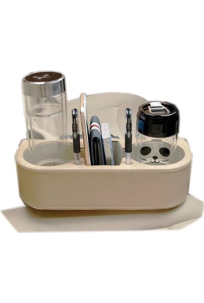 Techmaster Araç Için Koltuk Yanı Arası Deri Bardak Bardaklık Tutucu Bej Techmaster Araç Için Koltuk Yanı Arası Deri Bardak Bardaklık Tutucu Bej