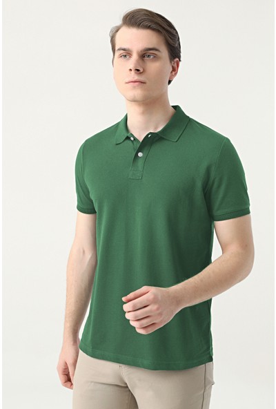 D'S Damat Slim Fit Yeşil Çizgili T-Shirt