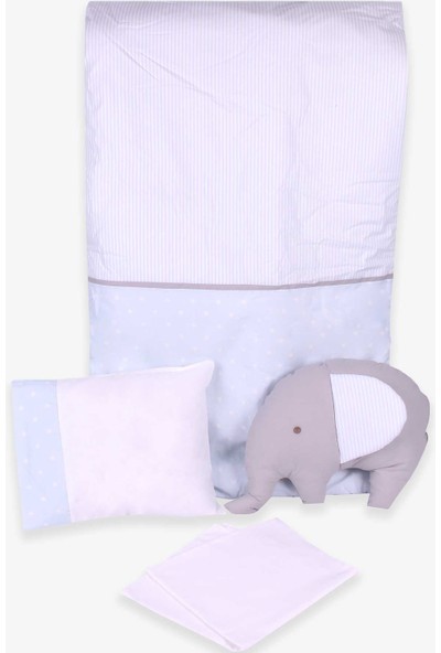 Momishop Yenidoğan Uyku Seti Fil Desenli Mavi Momishop Yenidoğan Uyku Seti Fil Desenli Mavi