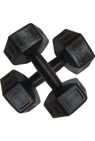 Delta 3 kg x 2 Adet Köşeli Siyah Plastik Dambıl Ağırlık Seti