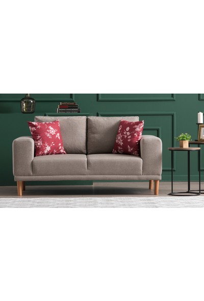 Evdebiz Franz Serisi Ikili Koltuk Krem