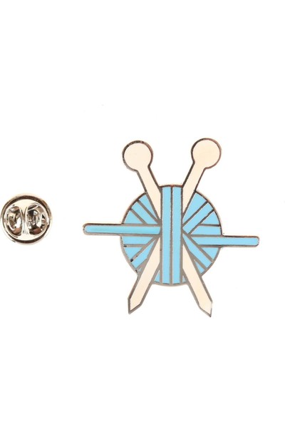 Attach Mavi Ip Yumak Şiş Tasarım Rozet-Broş