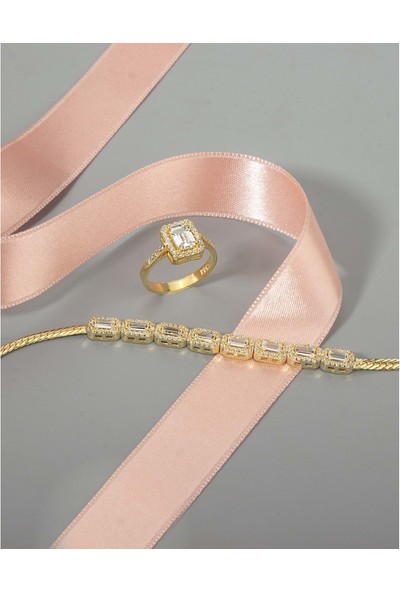 By More Sıra Baget Taşlı Bileklik ve Gümüş Baget Yüzük Kombin