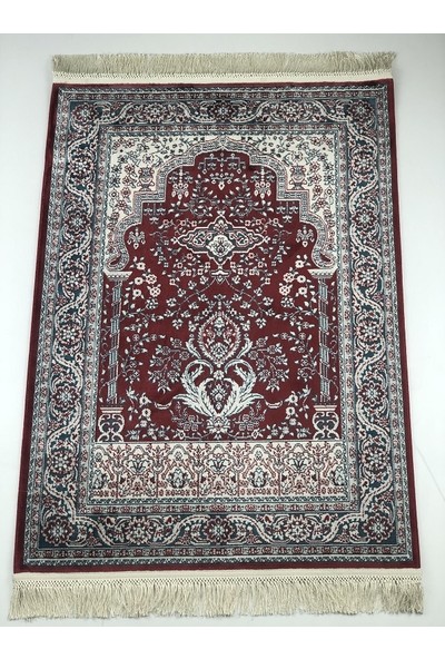 İpekyün Bambu Halı Seccade Yumuşak Dokulu Bordo 80 x 120 cm.