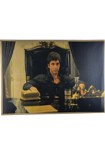 Caph Design Tony Montana Vintage Kraft Poster 2- 35X50 - Özel Kutul Caph Design Tony Montana Vintage Kraft Poster 2- 35X50 - Özel Kutul