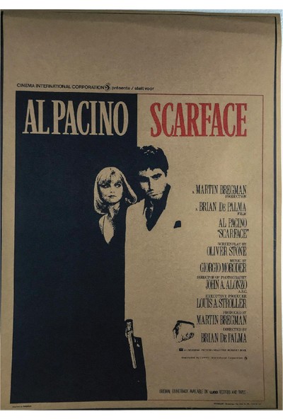 Caph Design Tony Montana Vintage Kraft Poster - 35X50 - Özel Kutulu Caph Design Tony Montana Vintage Kraft Poster - 35X50 - Özel Kutulu