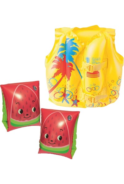 Bestway 09836 Çocuk Şişme Yelek & Karpuz Desenli Şişme Kolluk