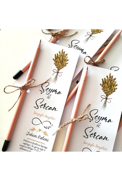 İremden Sarı Çiçek Demeti Söz Nişan Hediyelik Tohumlu Kalem