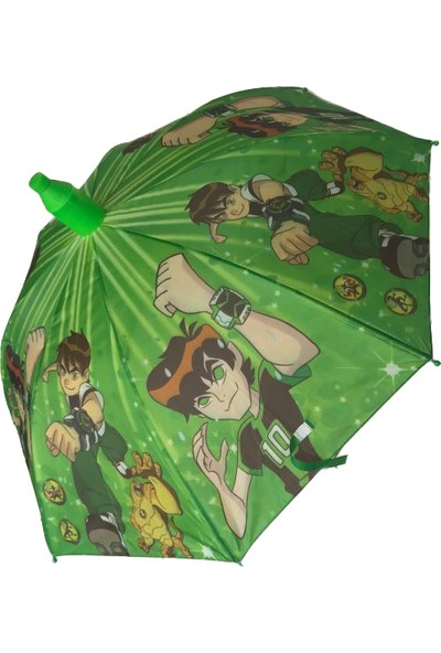 YVZ Pvc Kılıflı Erkek Çocuk Şemsiyesi - Ben 10 Yeşil
