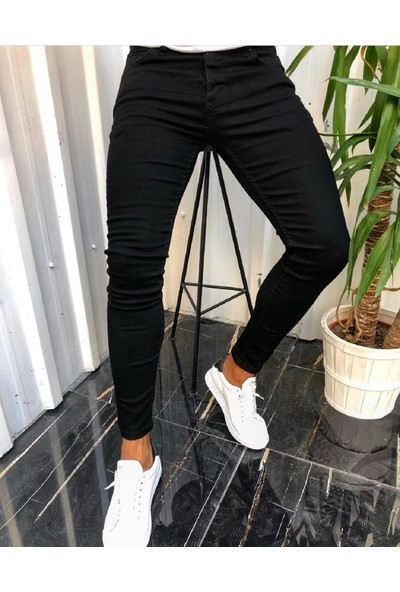 Dark Lavish Erkek Siyah Jean Italyan Kesim Likralı Denim Skinny Kot pantolon Dark Lavish Erkek Siyah Jean Italyan Kesim Likralı Denim Skinny Kot pantolon