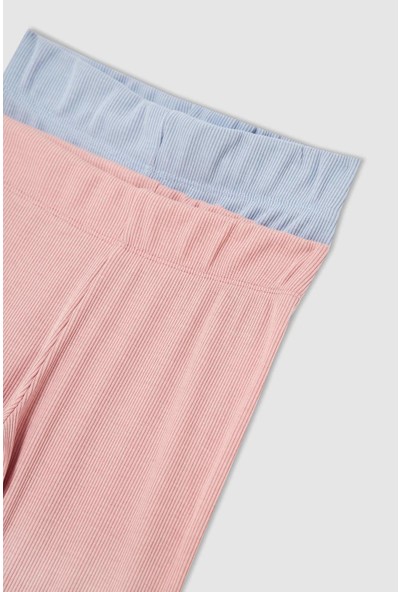 Defacto Kız Çocuk Fitilli 2'li Biker Tayt V2492A621HS